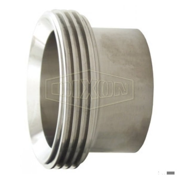 Dixon Weld Ferrule, Long, Series: 15A, Ferrule, 2-1/2 in Nominal, Thread Beveled Seat, 304 SS, 1 ...